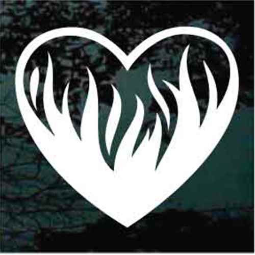 Flaming Heart Decals & Window Stickers