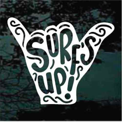 Surfs Up Hand Decals Car Window Stickers - Decal Junky