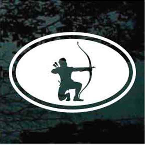 Archery Shooting Oval Car Decals & Window Stickers | Decal Junky