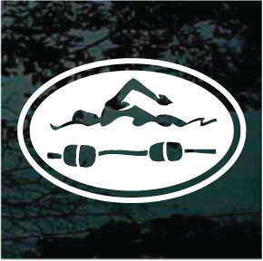 Lap Swimmer Oval Car Decals & Window Stickers | Decal Junky