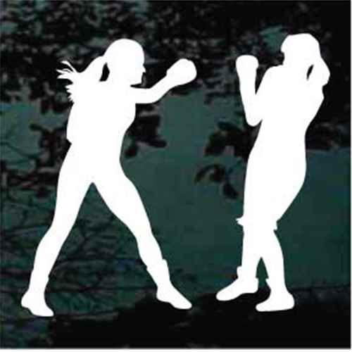 Two Women Boxing Car Decals & Window Stickers | Decal Junky