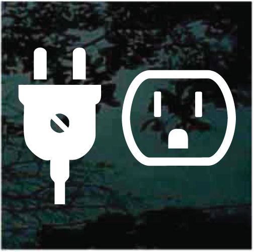 Electric Plug & Socket Car Decals & Window Stickers | Decal Junky