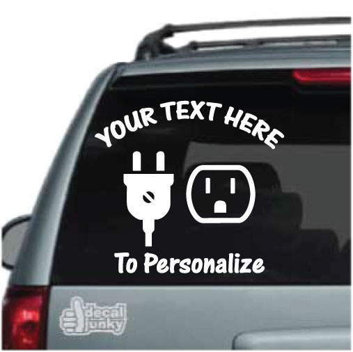 Electric Plug & Socket Car Decals & Window Stickers | Decal Junky