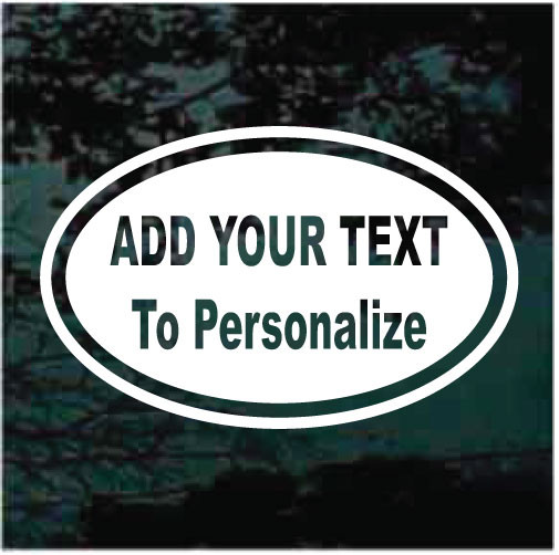 Arial Text Oval Custom Vinyl Lettering Decals & Stickers | Decal Junky