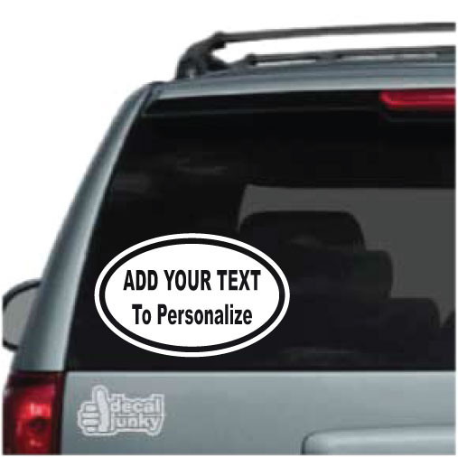 Arial Text Oval Custom Vinyl Lettering Decals & Stickers | Decal Junky