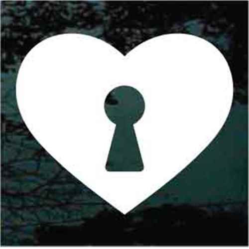 Keyhole Heart Car Decals and Window Stickers
