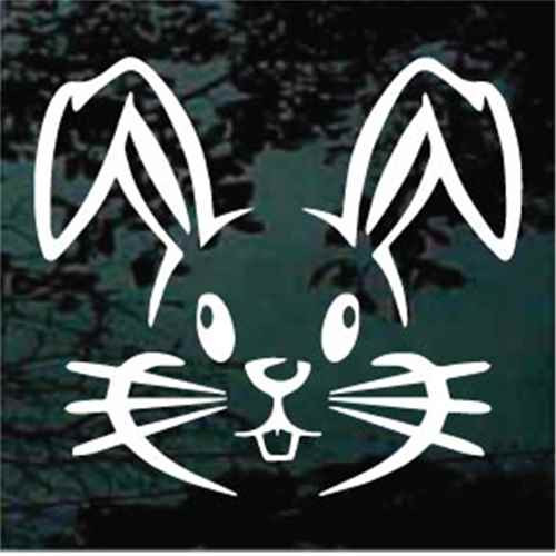 Cute Bunny Face Decals & Car Window Stickers | Decal Junky