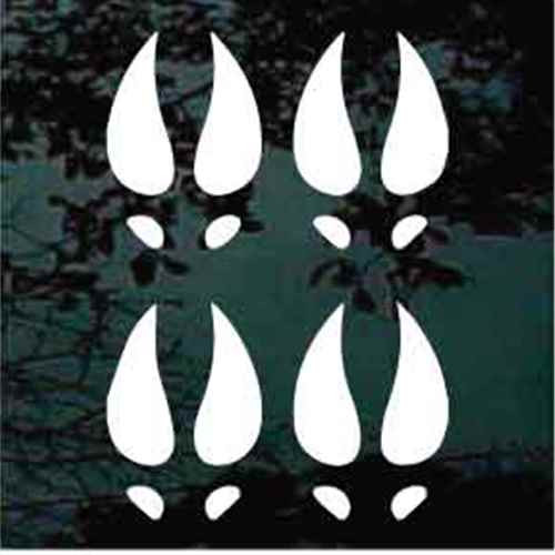 Set of Four Deer Tracks Car Window Decals & Stickers | Decal Junky