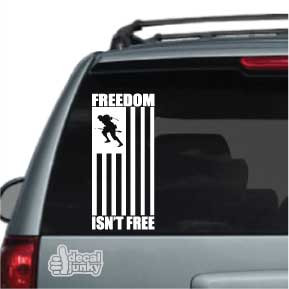 Soldier Flag Freedom Isn't Free Car Window Decals | Decal Junky