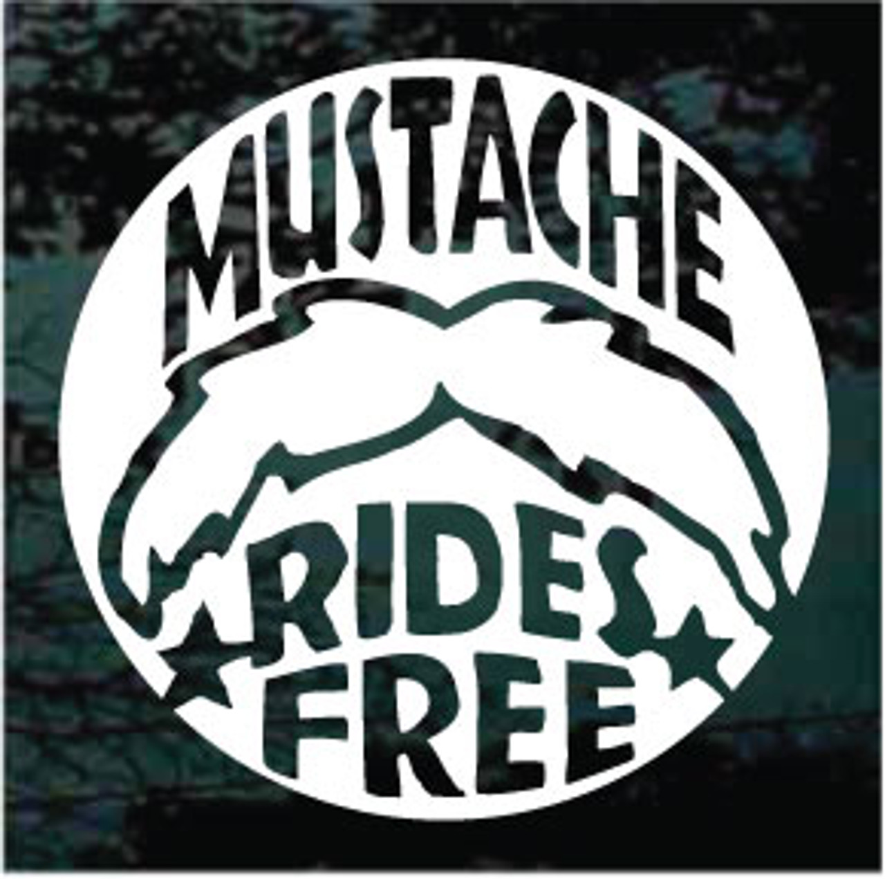 Free Mustache Rides Decal & Window Sticker