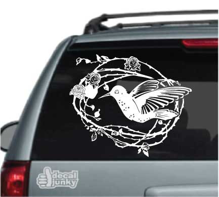 Hummingbird Rose Car Window Decals & Stickers | Decal Junky
