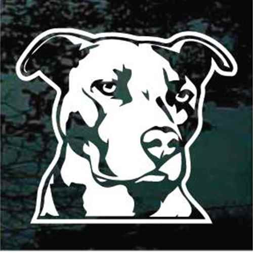 Detailed Pitbull Head Car Decals & Window Stickers | Decal Junky