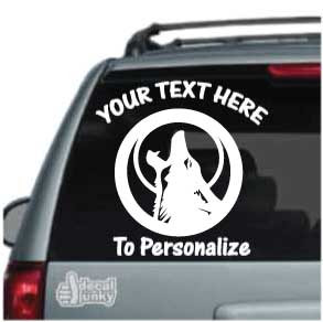 Round Coyote Howling Decals & Car Window Stickers | Decal Junky