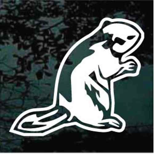 Sitting Beaver Car Window Decals & Stickers | Decal Junky