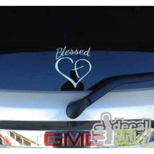 Blessed Heart Cross Car Window Decals & Stickers | Decal Junky
