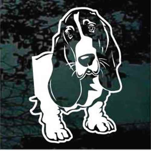 Side View Basset Hound Head Decals & Stickers | Decal Junky