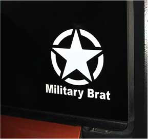 Solid Military Star Jeep Decals & Stickers | Decal Junky