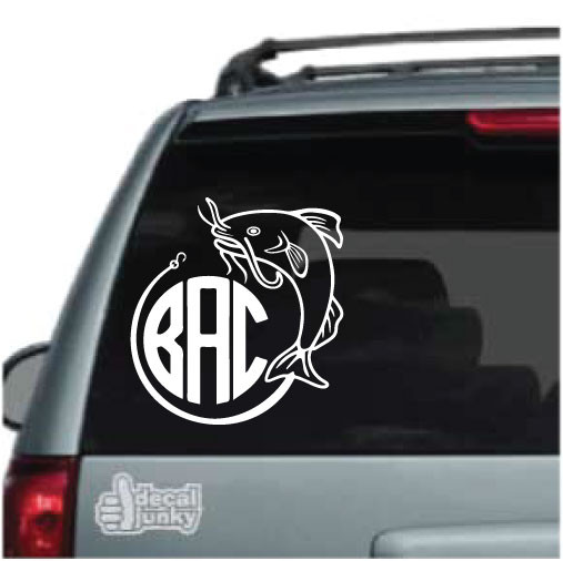 Catfish Monogram Car Window Decals & Stickers | Decal Junky