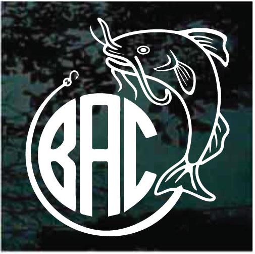 Catfish Monogram Car Window Decals & Stickers | Decal Junky