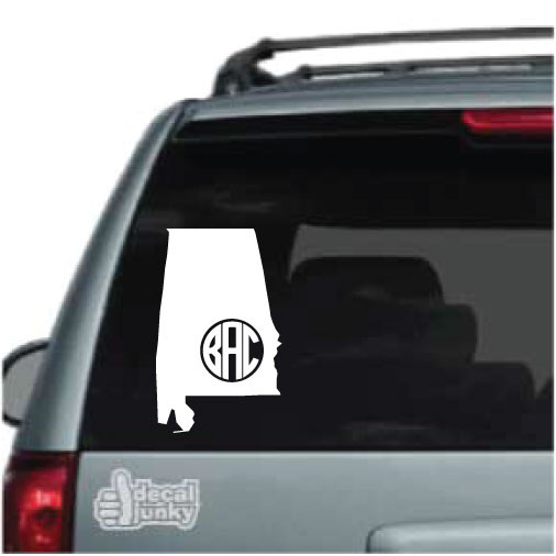 State Circle Monogram Car Decals & Stickers | Decal Junky