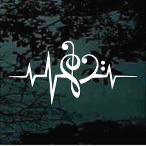 Treble Clef Music Design Decals Stickers for Cars Trucks Windows