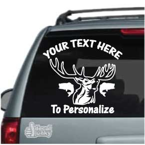 Bull Elk Head With Bass Fish Car Window Decals | Decal Junky
