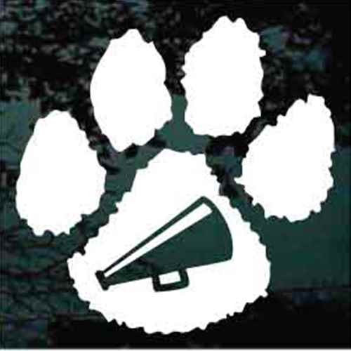 Paw Print Megaphone Decals Stickers