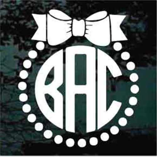 Small Dots Bow Monogram Stickers & Decals - Decal Junky