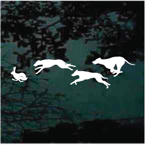 Beagle Chasing Rabbit Decals & Stickers | Decal Junky