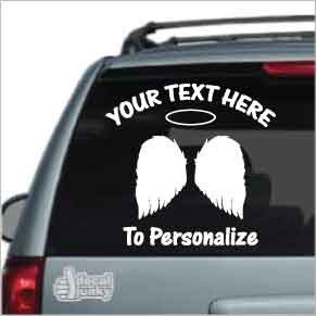 Angel Wings With Halo Decals & Stickers | Decal Junky