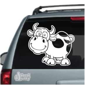 Funny Cartoon Cow Decals & Car Window Stickers | Decal Junky