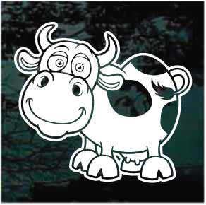 Funny Cartoon Cow Decals & Car Window Stickers | Decal Junky