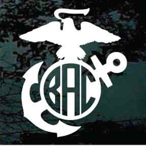 Marines Monogram Car Window Decals & Stickers | Decal Junky