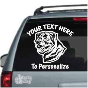 Happy Rottweiler Face Decals & Car Window Stickers | Decal Junky