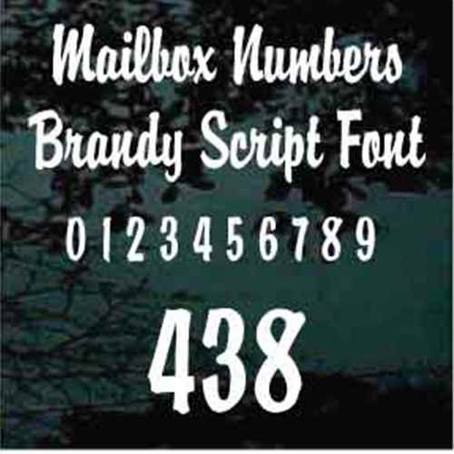 House Numbers Decals In Brandy Script Font - Decal Junky