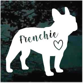 Frenchie Heart Car Decals & Window Stickers | Decal Junky