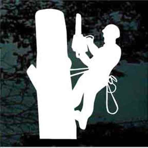 Tree Cutter Silhouette Car Decals & Window Stickers
