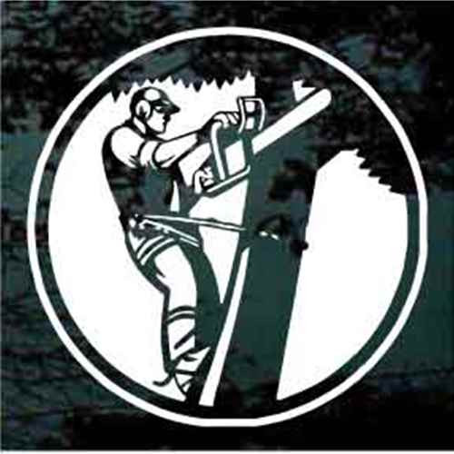 Round Tree Cutter Car Stickers & Window Decals
