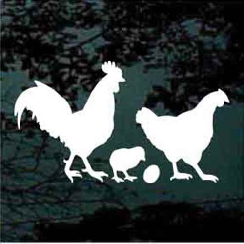 Rooster Hen Chick & Egg Decals & Car Window Stickers | Decal Junky