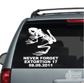 Never Forget Extortion Car Window Decals & Stickers | Decal Junky