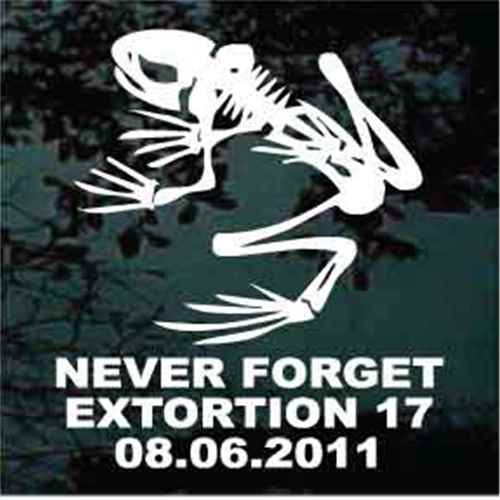 Never Forget Extortion Car Window Decals & Stickers | Decal Junky
