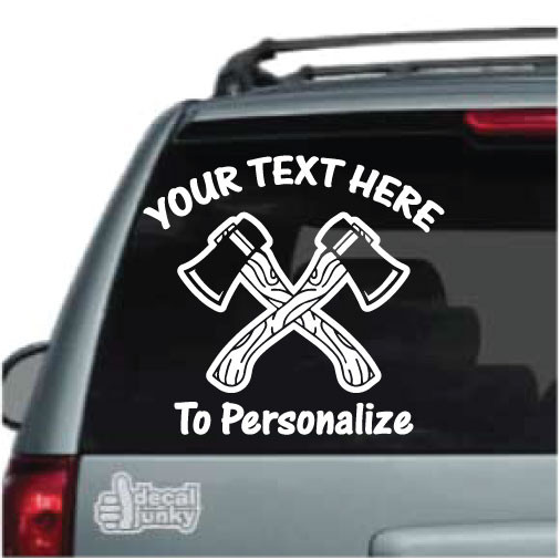 Crossed Axes Logging Car Decals & Window Stickers | Decal Junky