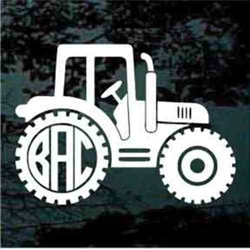 Tractor Monogram Car Decals Window Stickers