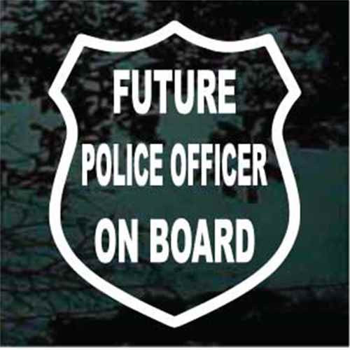 Future Police Officer On Board Decals Car Window Stickers - Decal Junky