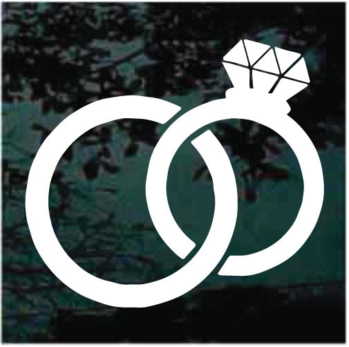 Interlocking Wedding Rings Car Decals & Window Stickers | Decal Junky