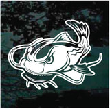 Mean Catfish Cartoon Car Decals & Window Stickers | Decal Junky