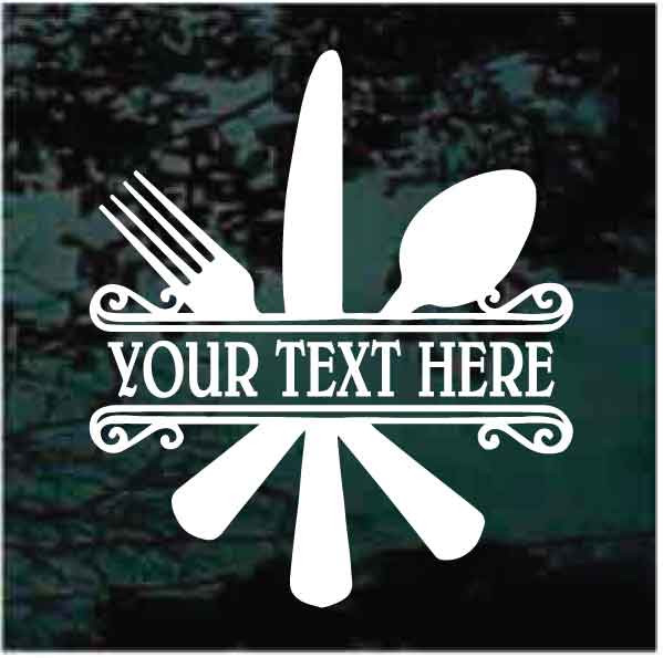 Silverware Border Decals & Stickers Personalized | Decal Junky