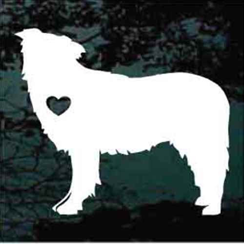 Border Collie Heart Car Decals & Window Stickers | Decal Junky