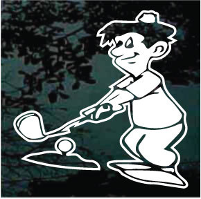 Man Golfer Cartoon Car Decals & Window Stickers | Decal Junky