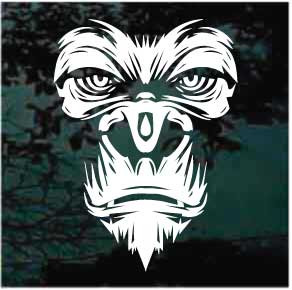 Mean Gorilla Face Car Decals & Window Stickers | Decal Junky